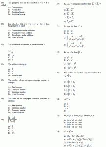 PPSC SPSC FPSC NTS Lecturer Mathematics MCQs Past Papers